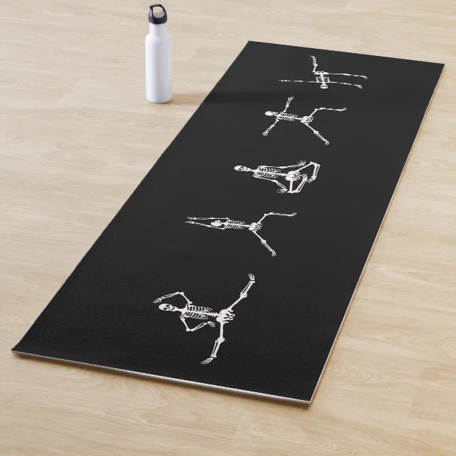 Skeleton Halloween Gothic Dead Inside Funny Black Yoga Mat | Zazzle