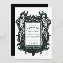 Skeleton Halloween Party Invitation | Zazzle