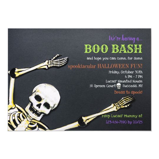 Skeleton Halloween Party Invitation | Zazzle.com