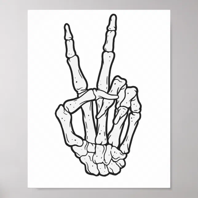 Skeleton hand making peace sign | Zazzle