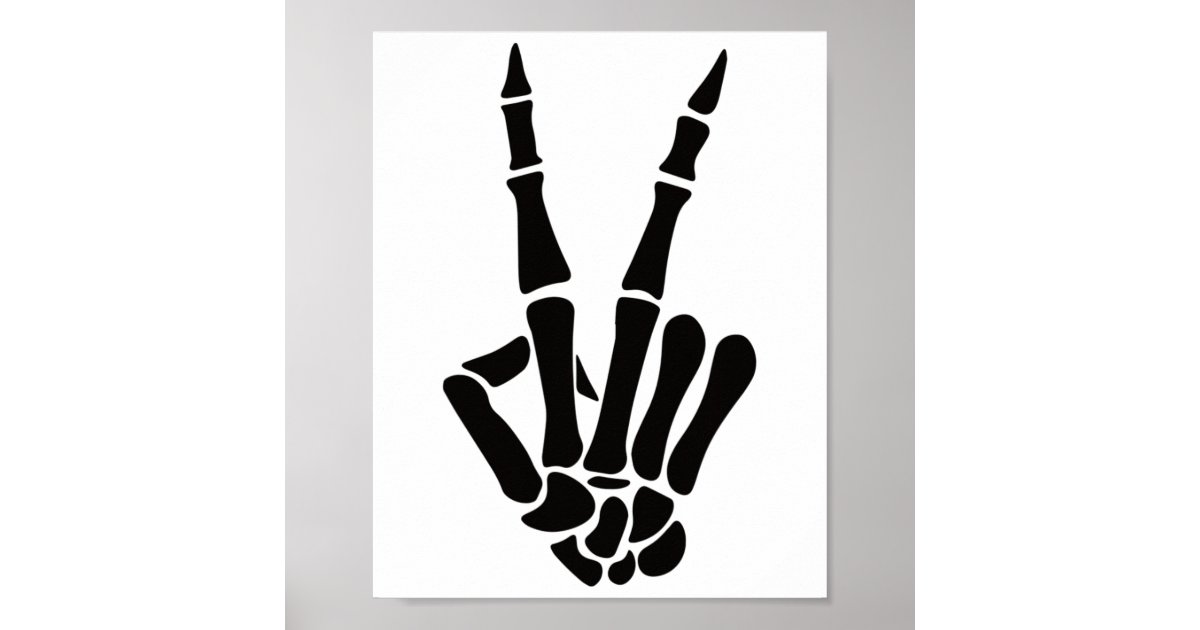 Skeleton Hand Peace Sign Bones Halloween Skeleton | Zazzle