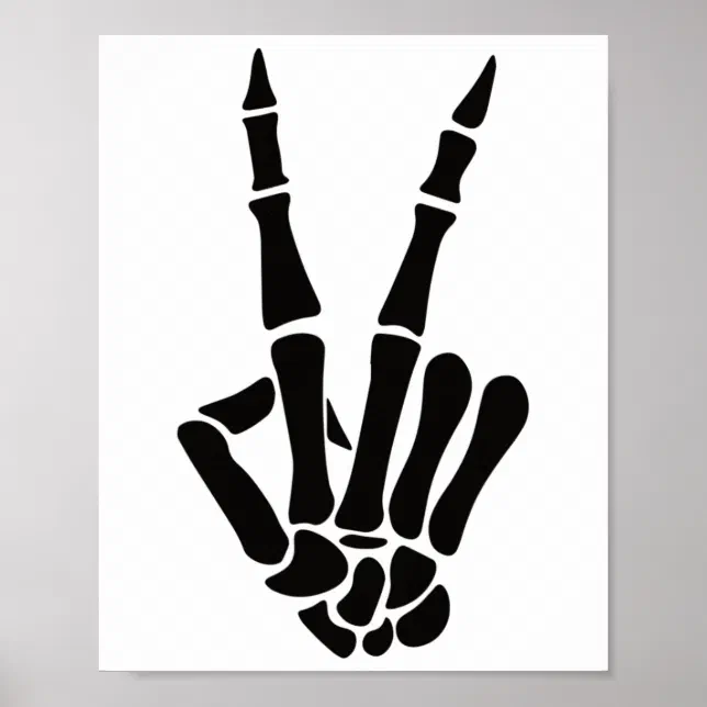 Skeleton Hand Peace Sign Bones Halloween Skeleton | Zazzle