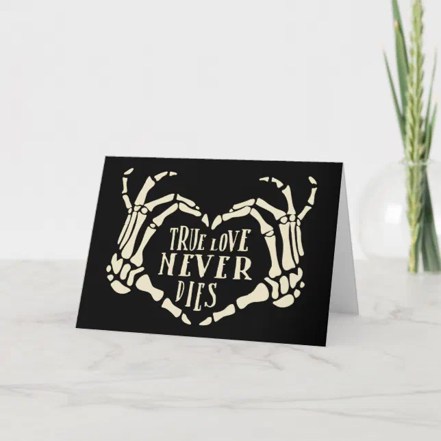 Skeleton Hands Heart Shape Custom Wedding Card | Zazzle