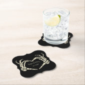 Skeleton Hands Heart Shape Custom Wedding Paper Coaster | Zazzle
