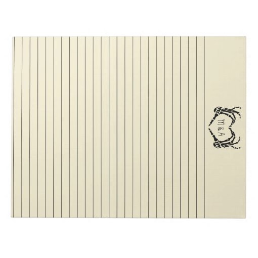 Skeleton Hands Heart Shape Custom Writing Paper Notepad | Zazzle