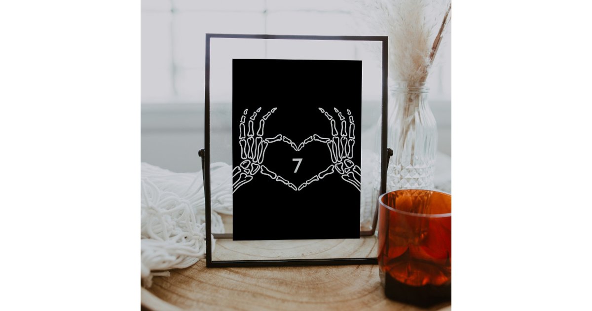 Skeleton Hands Till Death Wedding Table Numbers | Zazzle