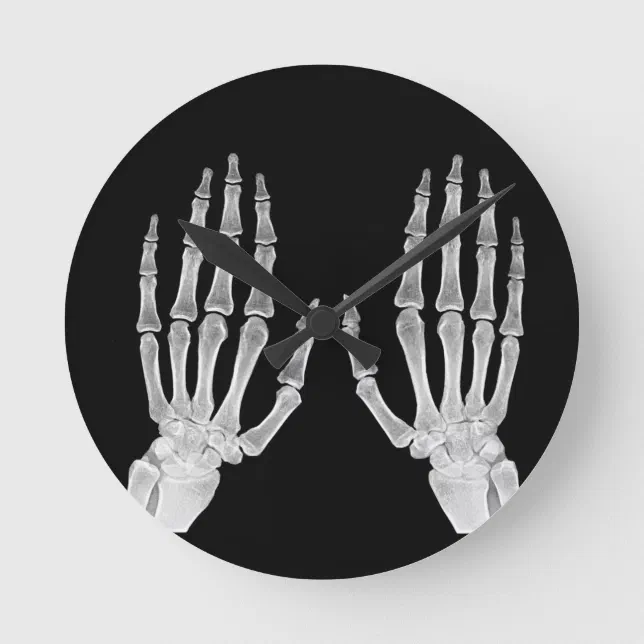 Skeleton Hands Xray Picture Human Anatomy photo Round Clock | Zazzle