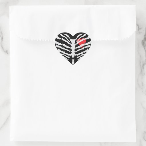 Skeleton Heart Heart Sticker | Zazzle