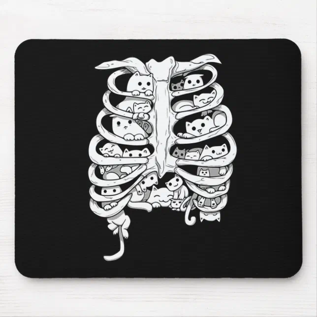 Skeleton Hug Cats Dead But Warm And Fuzzy Mouse Pad | Zazzle