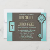Skeleton Key and Lock Wedding Invitation | Zazzle