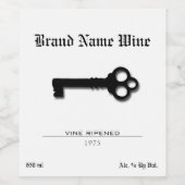 Skeleton Key Black & White Minimalist Keys Wine Label | Zazzle