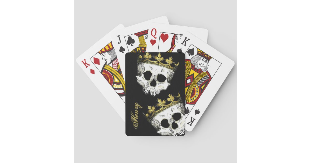 Skeleton King Skulls Playing Cards | Zazzle