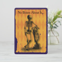 Skeleton No Bones About It Halloween Party Invitation | Zazzle