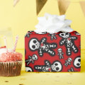 Skeleton on Red Background Wrapping Paper | Zazzle