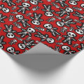 Skeleton on Red Background Wrapping Paper | Zazzle