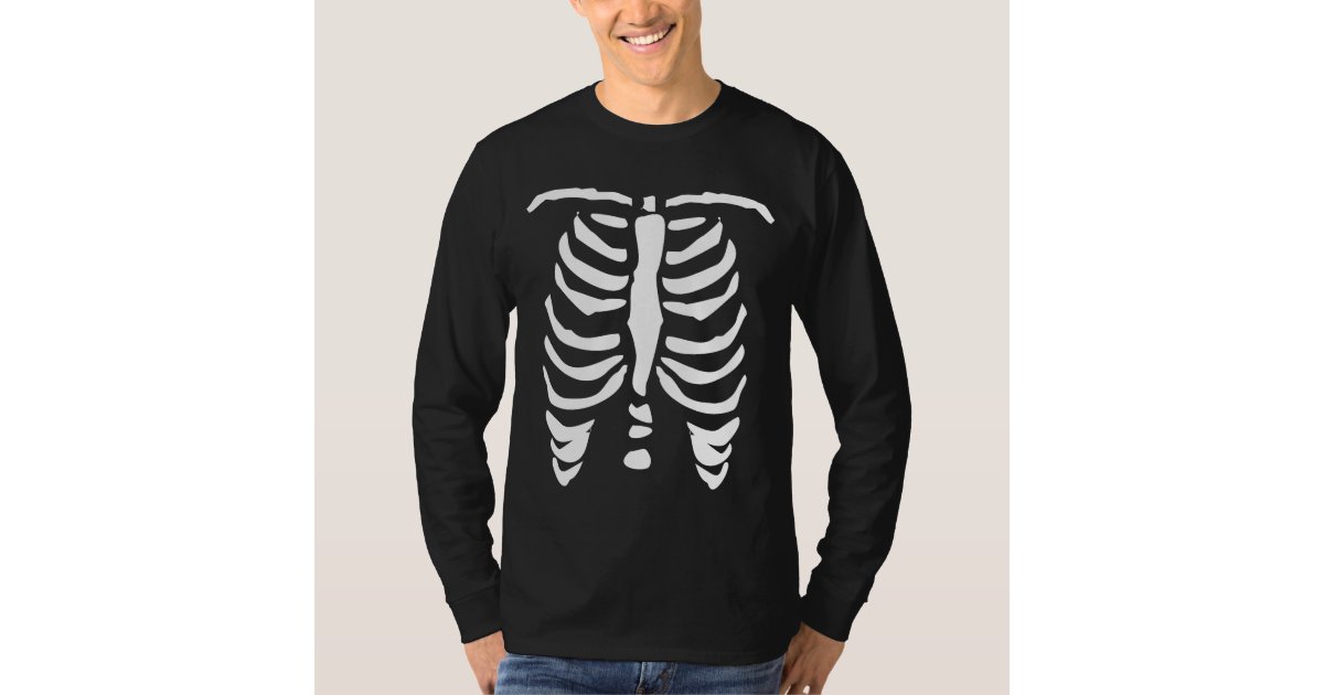 Skeleton rib cage shirt for Halloween | Zazzle