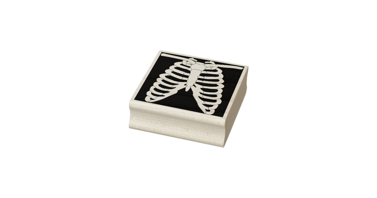 Skeleton ribs illustration art stamp | Zazzle