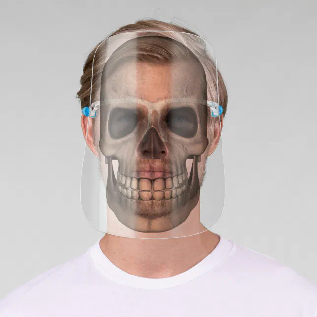Skeleton Skull Face with Prefect Teeth, ZSSG Face Shield | Zazzle
