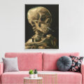 Skeleton Skull with Burning cigarette by Van Gogh Canvas Print | Zazzle