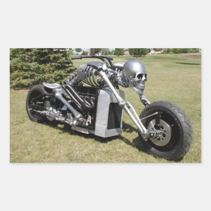 Skeleton Style Motorcycle Sticker | Zazzle