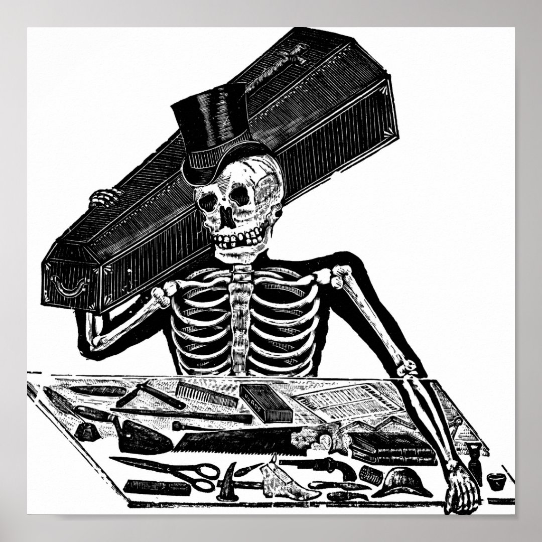 "Skeleton Undertaker" circa 1800's Mexico. Poster | Zazzle