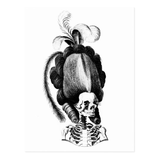 Skeleton Woman with Elaborate Hairstyle Postcard | Zazzle.com