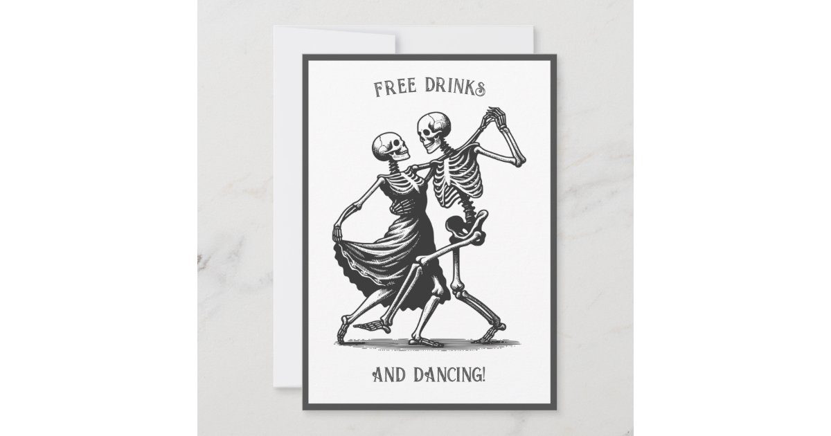 Skeletons Dancing Wedding Invitation | Zazzle