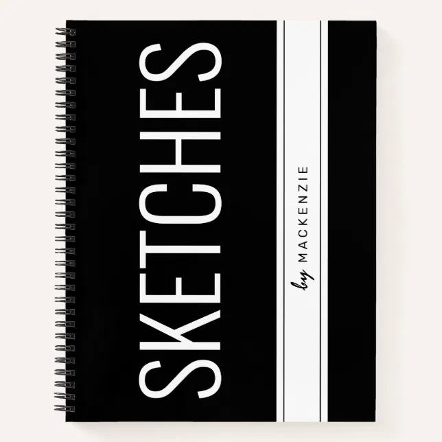 Sketch Book with Large Title Personalized Name | Zazzle
