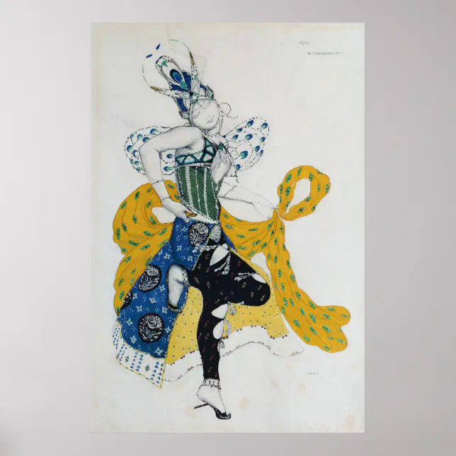 Sketch for the ballet 'La Peri' Poster | Zazzle