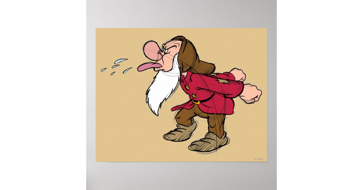 Sketch Grumpy Poster | Zazzle