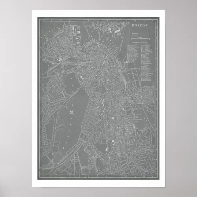 Sketch of Boston City Map Poster | Zazzle