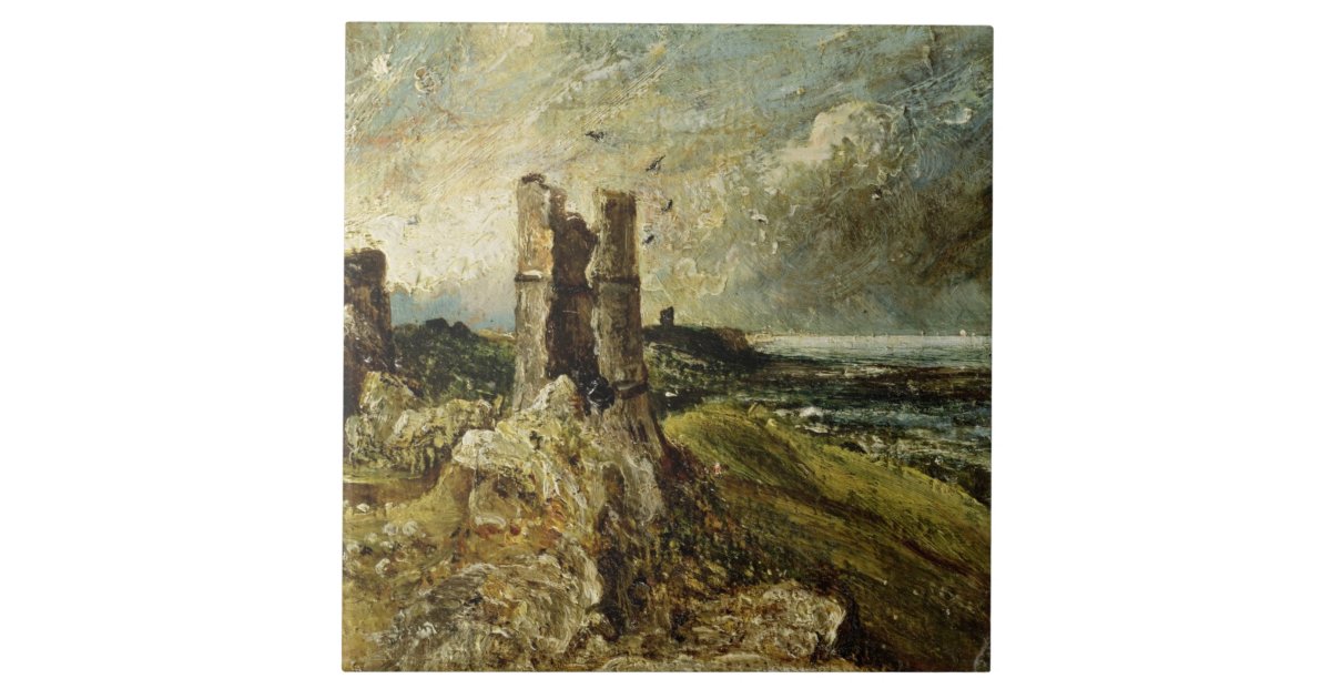 Sketch of Hadleigh Castle (recto) (oil on millboar Tile | Zazzle