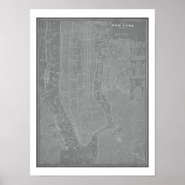 Sketch of New York City Map Poster | Zazzle
