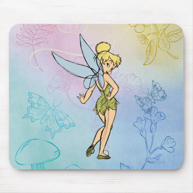 Sketch Tinker Bell 2 Mouse Pad | Zazzle