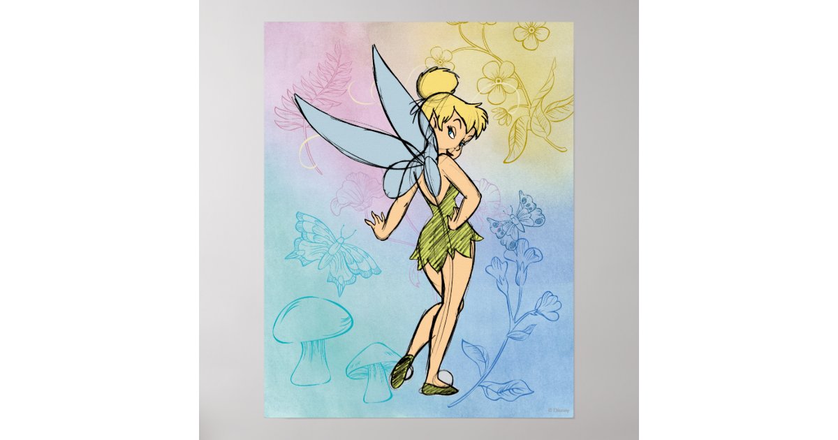 Sketch Tinker Bell 2 Poster | Zazzle