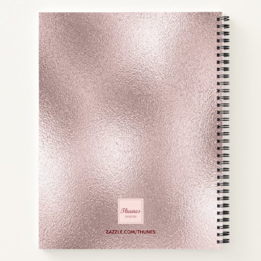 Sketchbook custom photo white rose gold monogram notebook | Zazzle