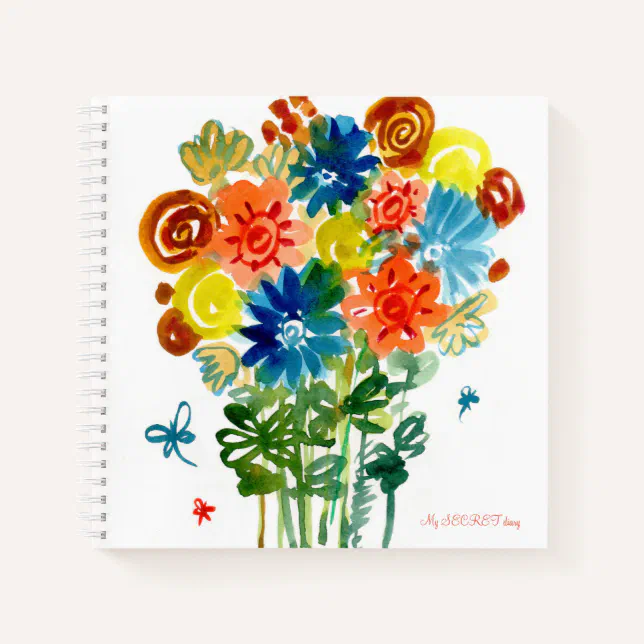 Sketchbook watercolor flowers notebook | Zazzle