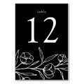 Sketched Black and White Floral Wedding Table Number | Zazzle
