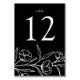 Sketched Black and White Floral Wedding Table Number | Zazzle