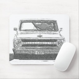 Sketched Chevy Truck Mouse Pad | Zazzle