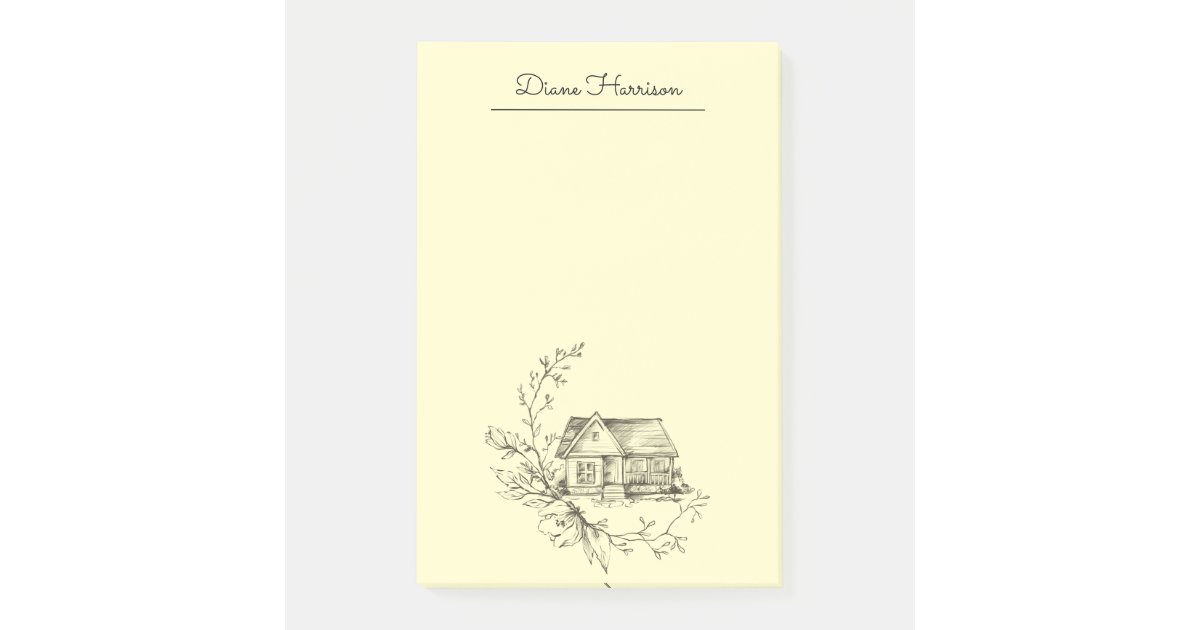 Sketched Cottage Post-it Notes | Zazzle