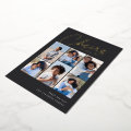 Sketched Cursive 6 Photo Collage New Year Foil Holiday Card | Zazzle