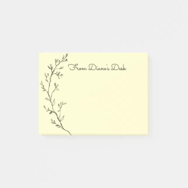 Sketched Floral Design Post-it Notes | Zazzle