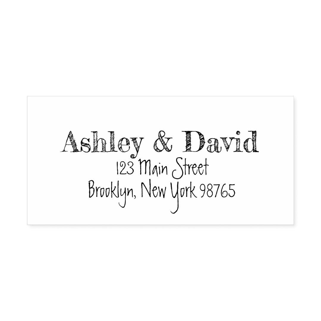 Sketched Handwritten Return Address Self-inking Stamp | Zazzle