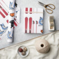Ski Equipment Glossy Wrapping Paper | Zazzle