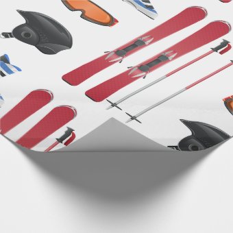 Ski Equipment Glossy Wrapping Paper | Zazzle