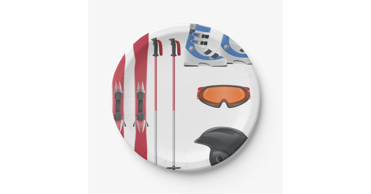 Ski Equipment Paper Plates | Zazzle.com