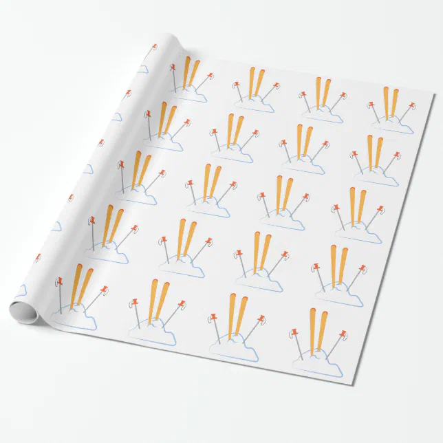 Ski Equipment Wrapping Paper | Zazzle