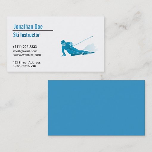 Ski Instructor Business Card | Zazzle