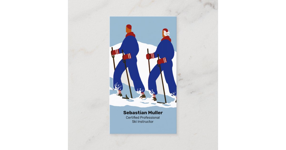 Ski Instructor Business Card Template | Zazzle